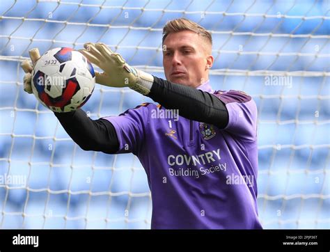 Coventry City Goalkeeper Simon Moore In Action During Training At