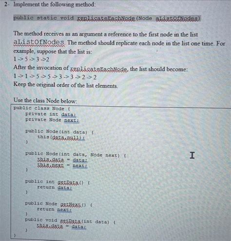 Solved Implement The Following Method Public Static Void Chegg
