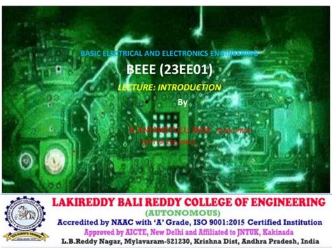 Basic Electrical Electronics Engineering Beee First Year Pdf
