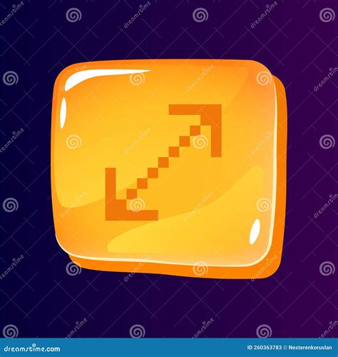 Enlarge Glossy Ui Button With Pixelated Icon Stock Vector