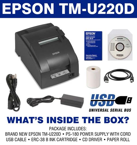 Epson Tmu220d Pos Impact Receipt Printer Usb Interface Original