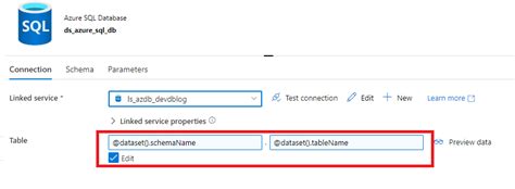 Different Schema Name For Sql Datasets In Adf Using Parameters Stack