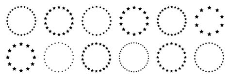 원에 배치 된 다양한 크기의 별 둥근 프레임 테두리 블랙 스타 모양 간단한 기호 디자인 요소 장식 벡터 일러스트레이션 0명에 대한 스톡 벡터 아트 및 기타 이미지 Istock