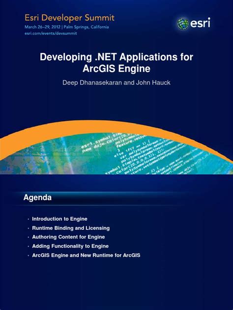 Developing Net Applications For Arcgis Engine Pdf Arc Gis Esri
