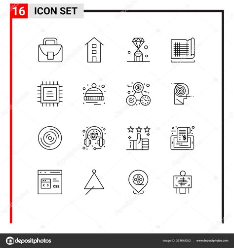 Thematic Vector Outlines Editable Symbols Map Drafting Store Construction Pen Stock Vector By