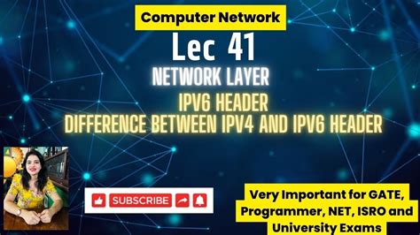 Lec 41 Ipv6 Header Difference Between Ipv4 And Ipv6 Header Network