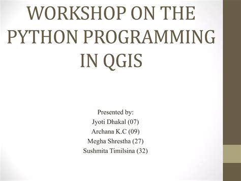 Workshop With Python Qgis Pdf