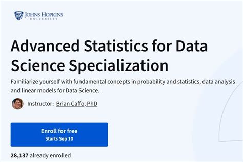 Advanced Statistics For Data Science Specialization ~ Computer Languages Clcoding