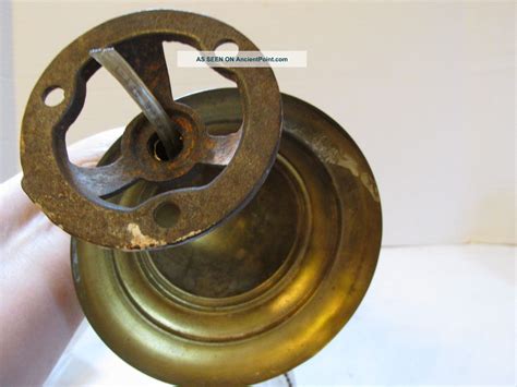 Antique Brass Wall Sconce Glass Shade Pull Chain Hubbell Socket