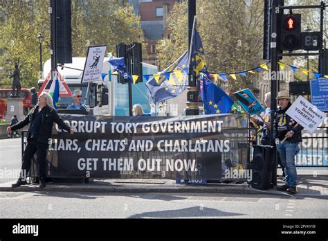 London Uk Anti Brexit And Rejoin Campaign At Parliament Square Stock