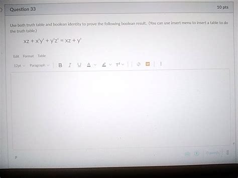 Solved Texts Question 33 10pts Use Both Truth Table And Boolean