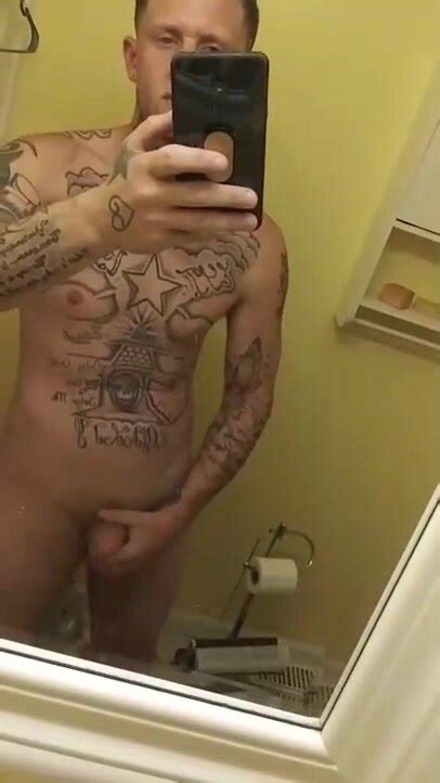 Tatted Straight Guy Mirror Tease