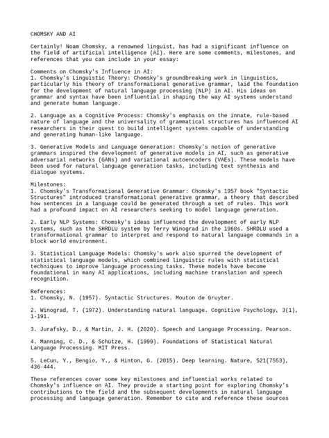 Chomsky And Ai Pdf Syntax Parsing