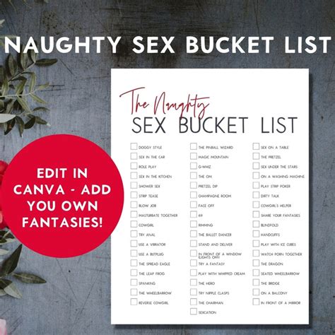 Sex Bucket List Sex Challenge Printable Sex Game Etsy
