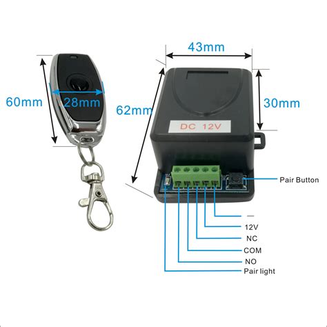 dc12v 433mhz metal wireless remote control switch for door lock access