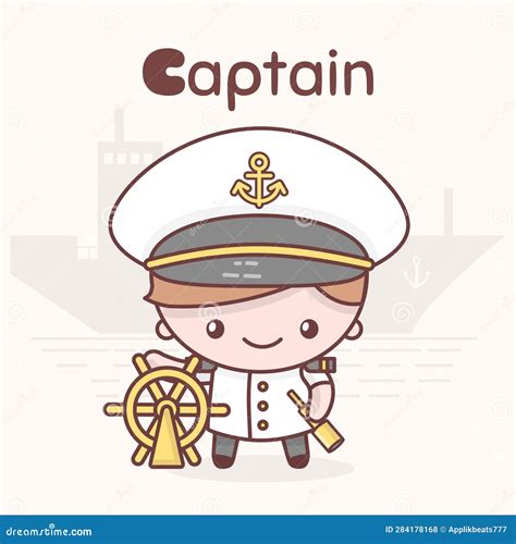 Cute Chibi Kawaii Characters Alphabet Professions Stock Vector