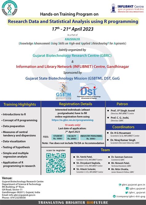 Rprogramming Biotechnology Research Skillindia Gujarat