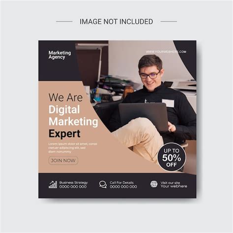 디지털 마케팅 대행사 프리미엄 벡터를 위한 소셜 미디어 포스트 디자인 프리미엄 벡터