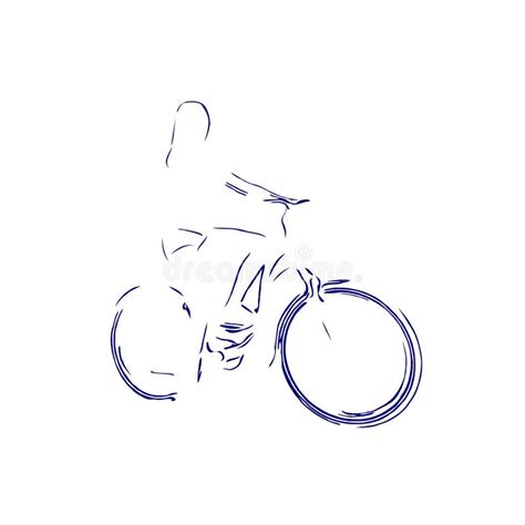 эскиз лица передвигающегося на велосипеде для обозначения действий с эмблемой и брошюр