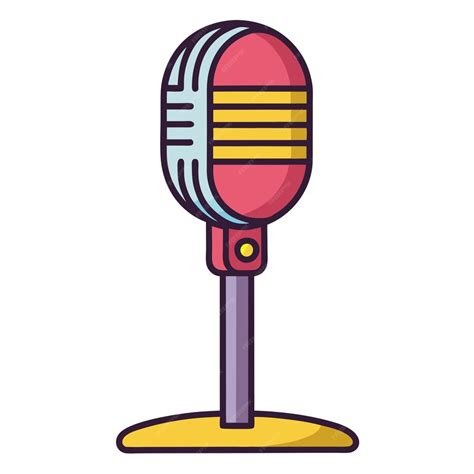 Standing Microphone Clipart Vector Art And Illustration Premium Ai