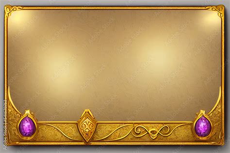 Fantasy Gold Frame In Medieval Style For Rpg Game Ui Design Stock Illustration Adobe Stock