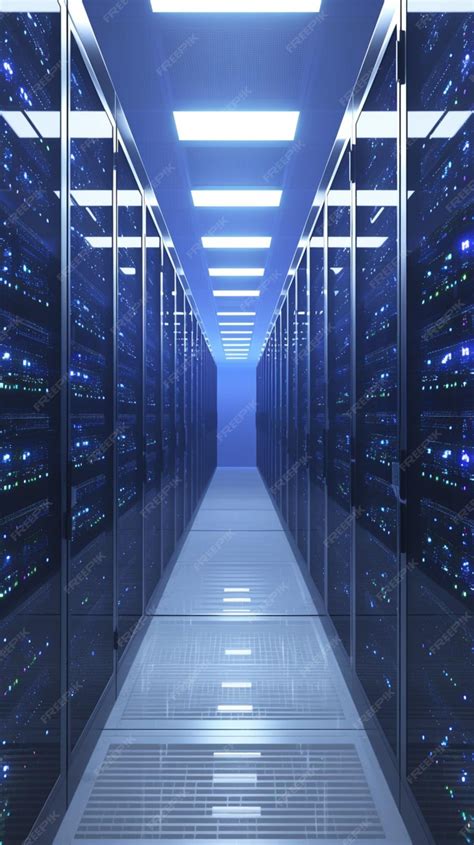 Premium Photo Network Security Computer Racks In A High Tech Data