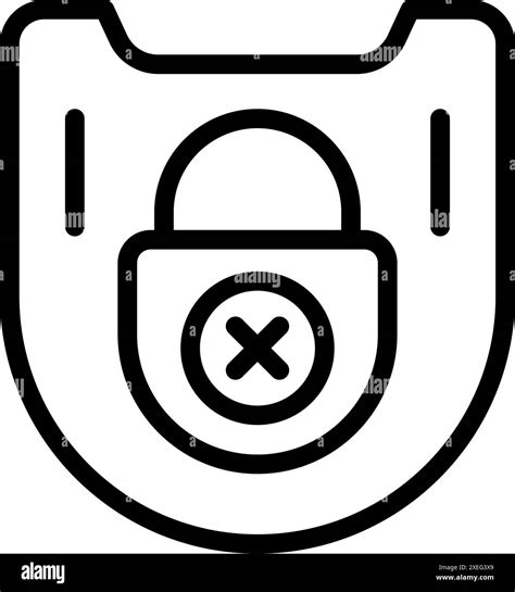 Line Art Style Icon Of A Phone Security Breach Showing Error With