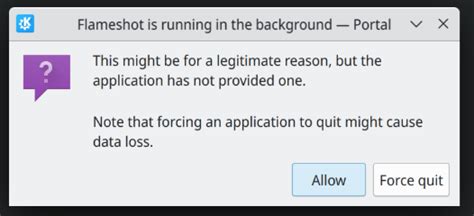 Kde Portal Background Activity Popup Xyz Is Running In The Background