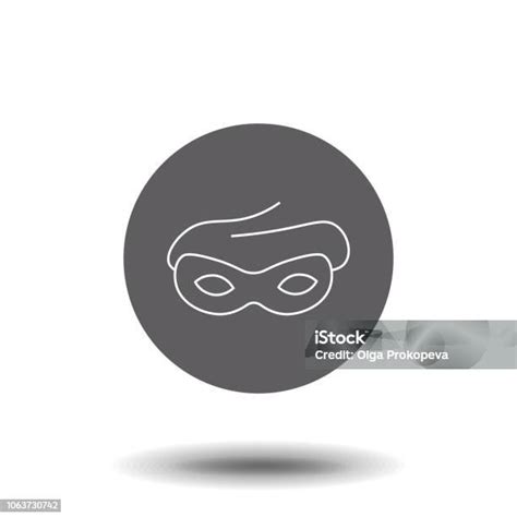 카니발 마스크 라인 아이콘 개요 벡터 기호 선형 스타일 그림 흰색 절연 가장 무도회 심볼 로고 그림입니다 Theatrical Performance에 대한 스톡 벡터 아트 및