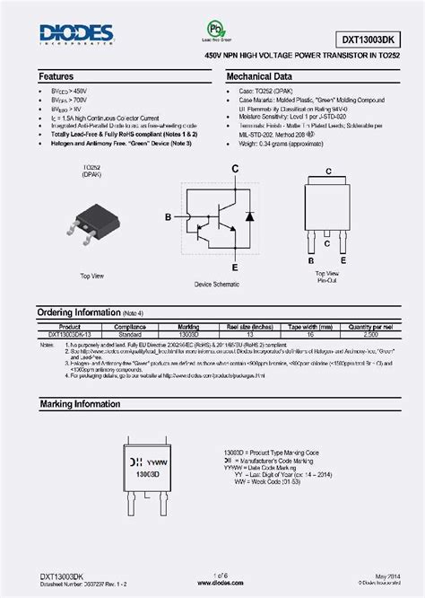 Complete 13003b Transistor Datasheet Specs Pinout Applications
