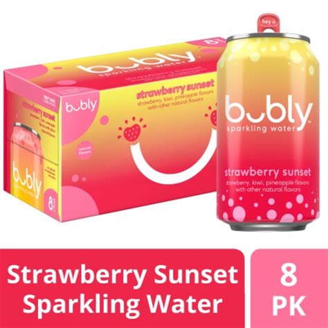Bubly™ Strawberry Sunset Flavored Sparkling Water Cans 8 Pk 12 Fl Oz Kroger