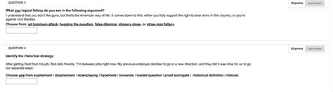 Solved What One Logical Fallacy Do You See In The Following