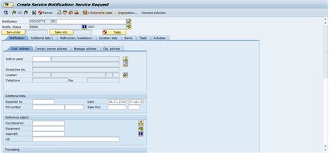 IW SAP Tcode Create Service Request