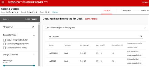 Webench® Toolslm25141 Q1 Webench Tool Simulation Hardware And System Design Tools Forum