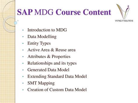 PPT SAP MDG Course Content PPT PowerPoint Presentation Free Download ID