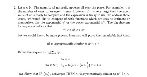 Solved 2 Let N E N The Quantity N Naturally Appears All Chegg Com
