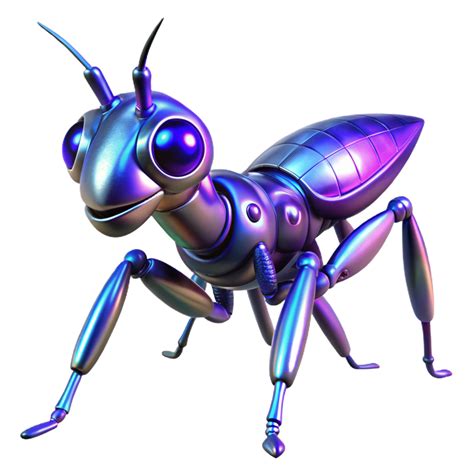 Metallic Insect Robot 3d Render Of A Chrome Ant 55850730 Png