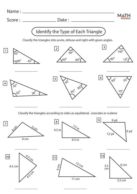 Angles In A Triangle Worksheets 614 Triangle Worksheet Triangle