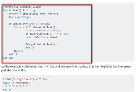 Richtextbox String Format For Vb6 Code Vbforums