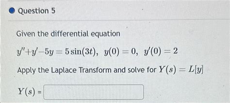 solved question 5given the differential