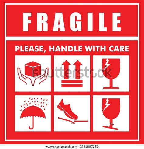 Fragile Please Handle Care Sticker Label Stock Vector Royalty Free 2231887259 Shutterstock
