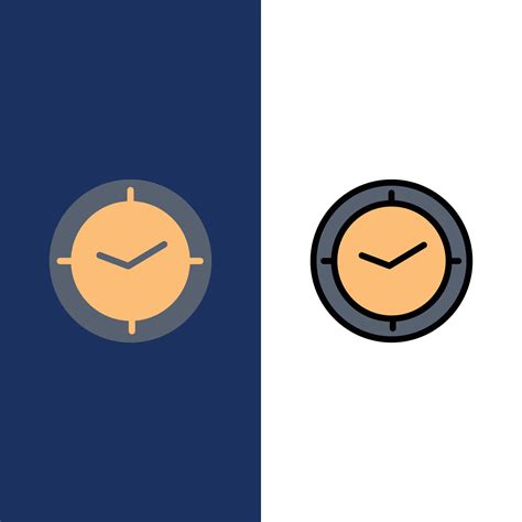 Watch Time Timer Clock Icons Flat And Line Filled Icon Set Vector Blue Background 13547990