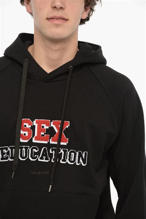 Neil Barrett Easy Fit Cotton Sex Education Hoodie Men Glamood Outlet