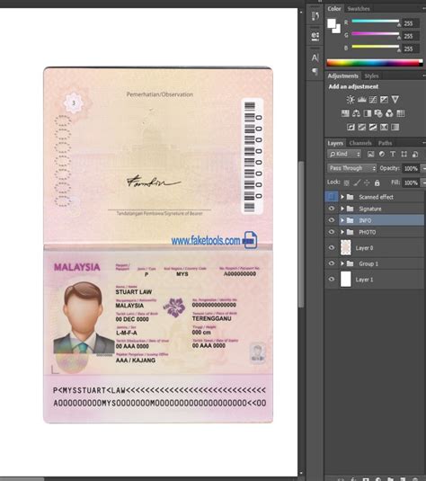 Malaysia Passport Psd Template High Quality Photoshop Template
