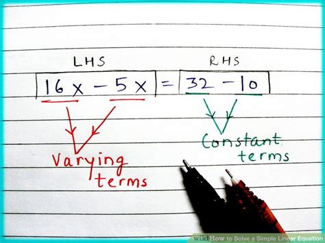 How To Solve A Simple Linear Equation Steps With Pictures