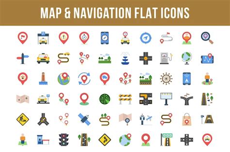 Premium Vector Map And Navigation Flat Multicolor Icons