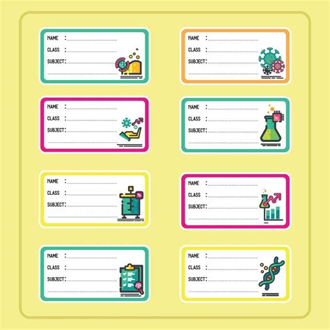 Colorful Educational Labels For Science Subjects 67605149 Vector Art At Vecteezy