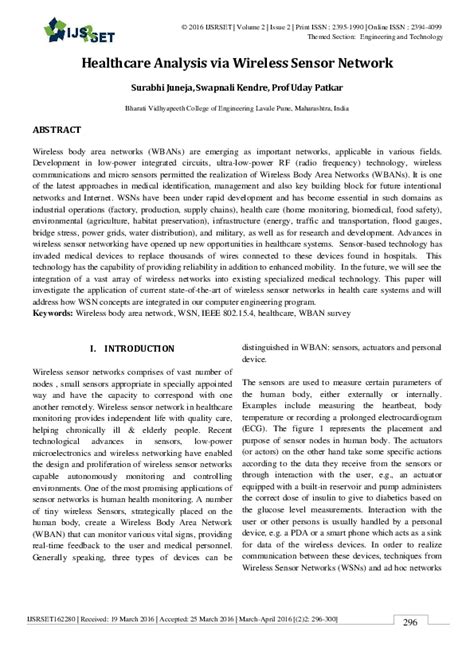 Pdf Healthcare Analysis Via Wireless Sensor Network