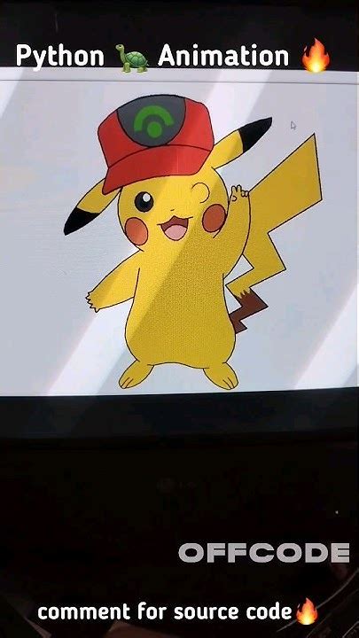 Drawing Pikachu With Python Turtle 🔥🥰 Shorts Short Youtube