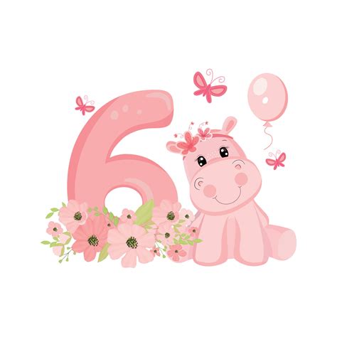 6th Birthday Girl Clipart